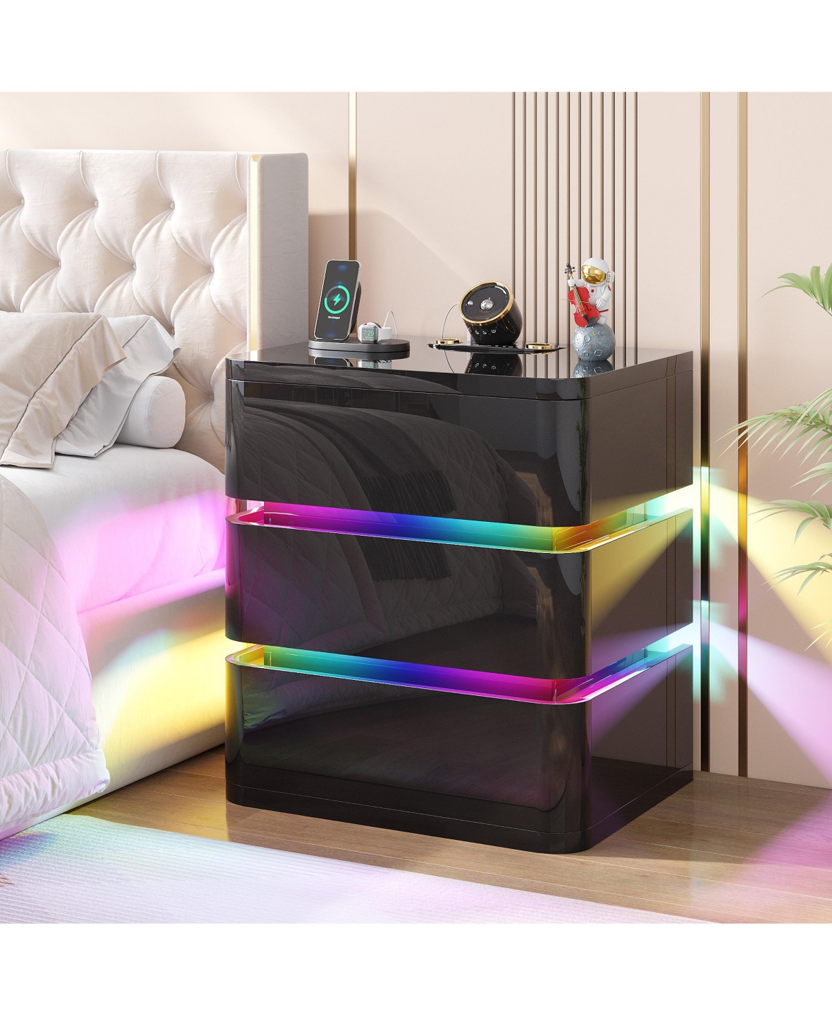 Click here for Vlsrka 3-Drawer Nightstand with Electronic Lock  R... prices