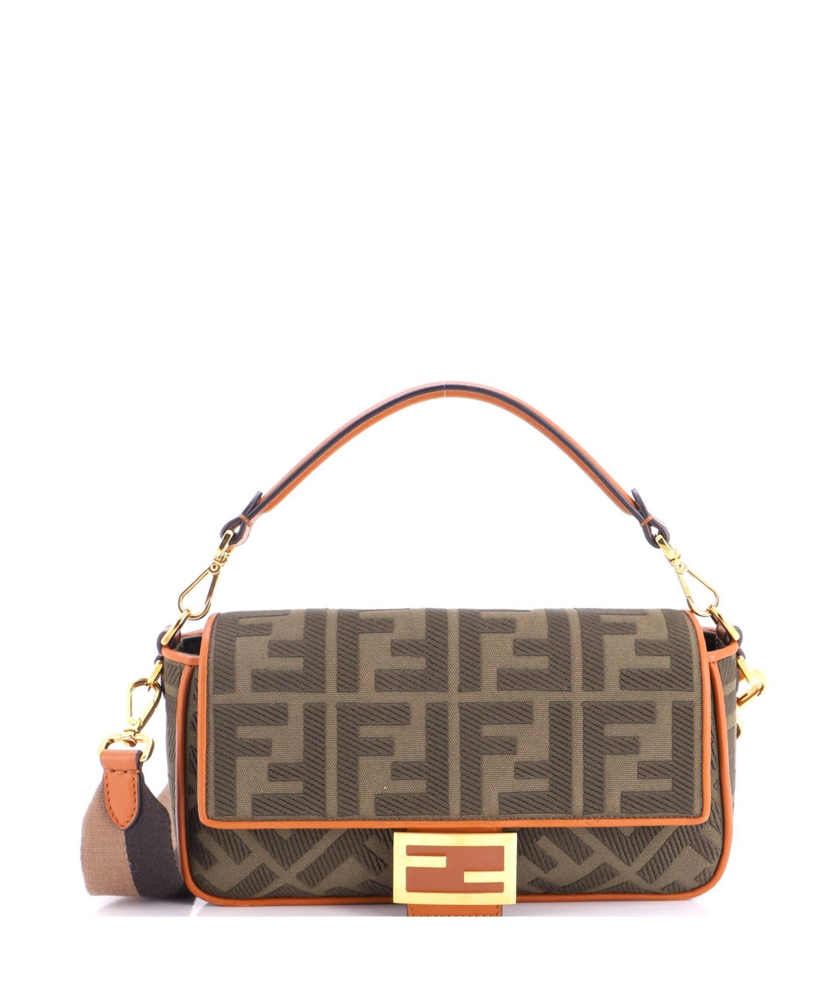 Click here for Pre-Owned Fendi Medium Baguette Nm Bag Zucca Embro... prices