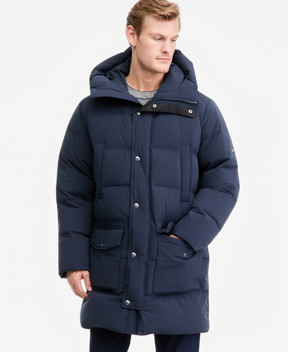 Click here for Michael Kors Mens Hooded Down Parka Jacket - Navy prices