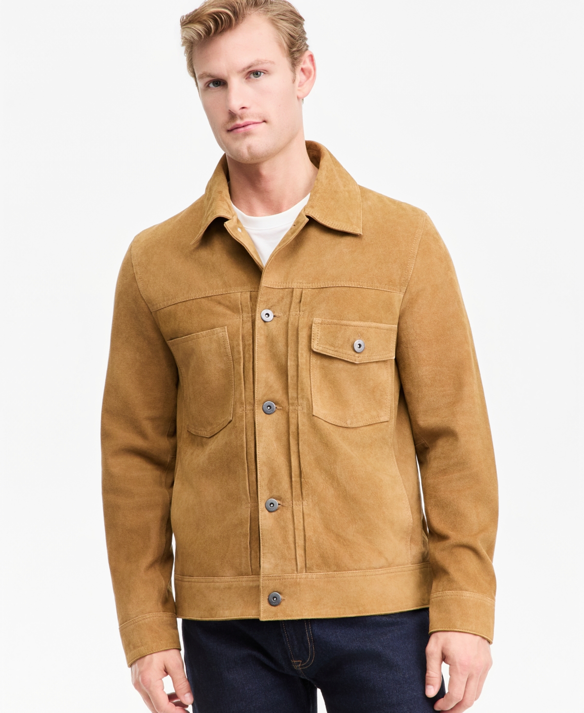 Click here for Ted by Ted Baker Mens Suede Trucker Jacket - Brown prices