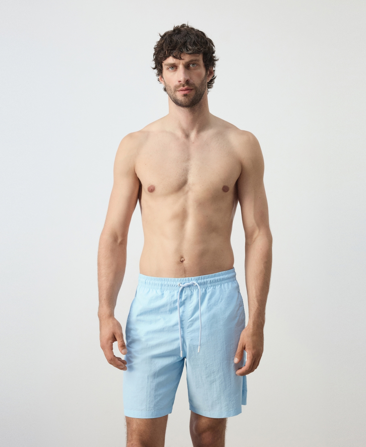 Click here for Mango Mens Basic Drawstring Swimsuit - Blue prices