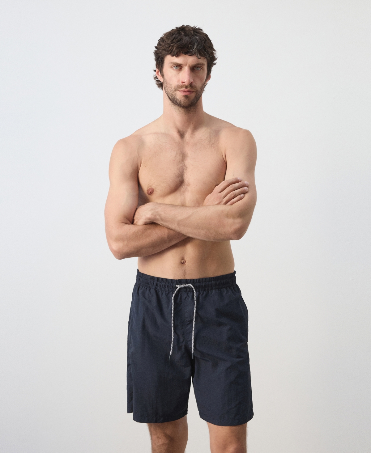 Click here for Mango Mens Basic Drawstring Swimsuit - Navy prices