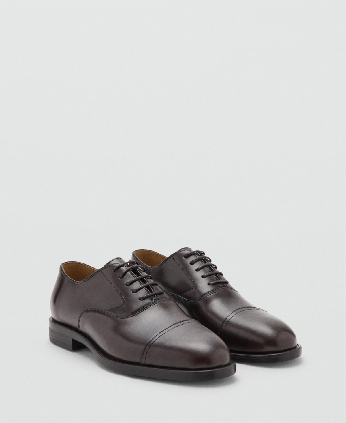 Click here for Mango Mens Oxford Style Leather Shoes - Brown prices