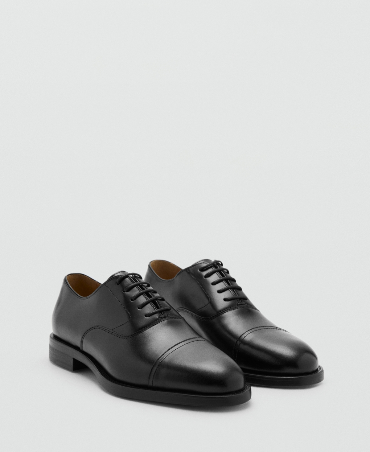 Click here for Mango Mens Oxford Style Leather Shoes - Black prices