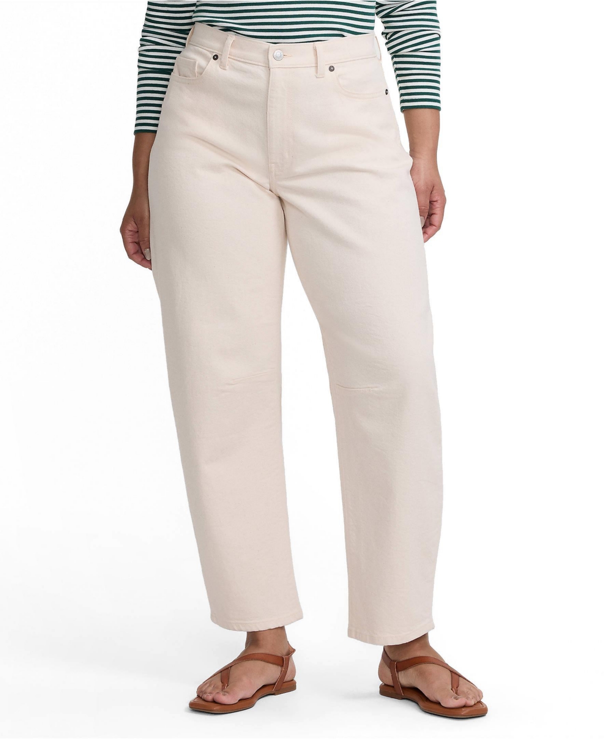 Click here for Lands End Womens Soft Denim Mid Rise Relaxed Barre... prices