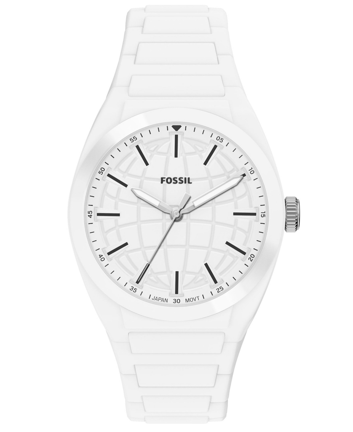 Click here for Fossil Mens Everett Three-Hand White Silicone Watc... prices