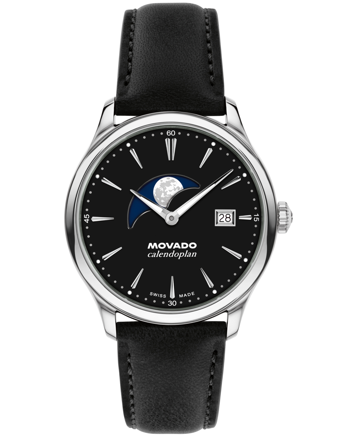 Click here for Movado Mens Calendoplan Swiss Quartz Black Leather... prices