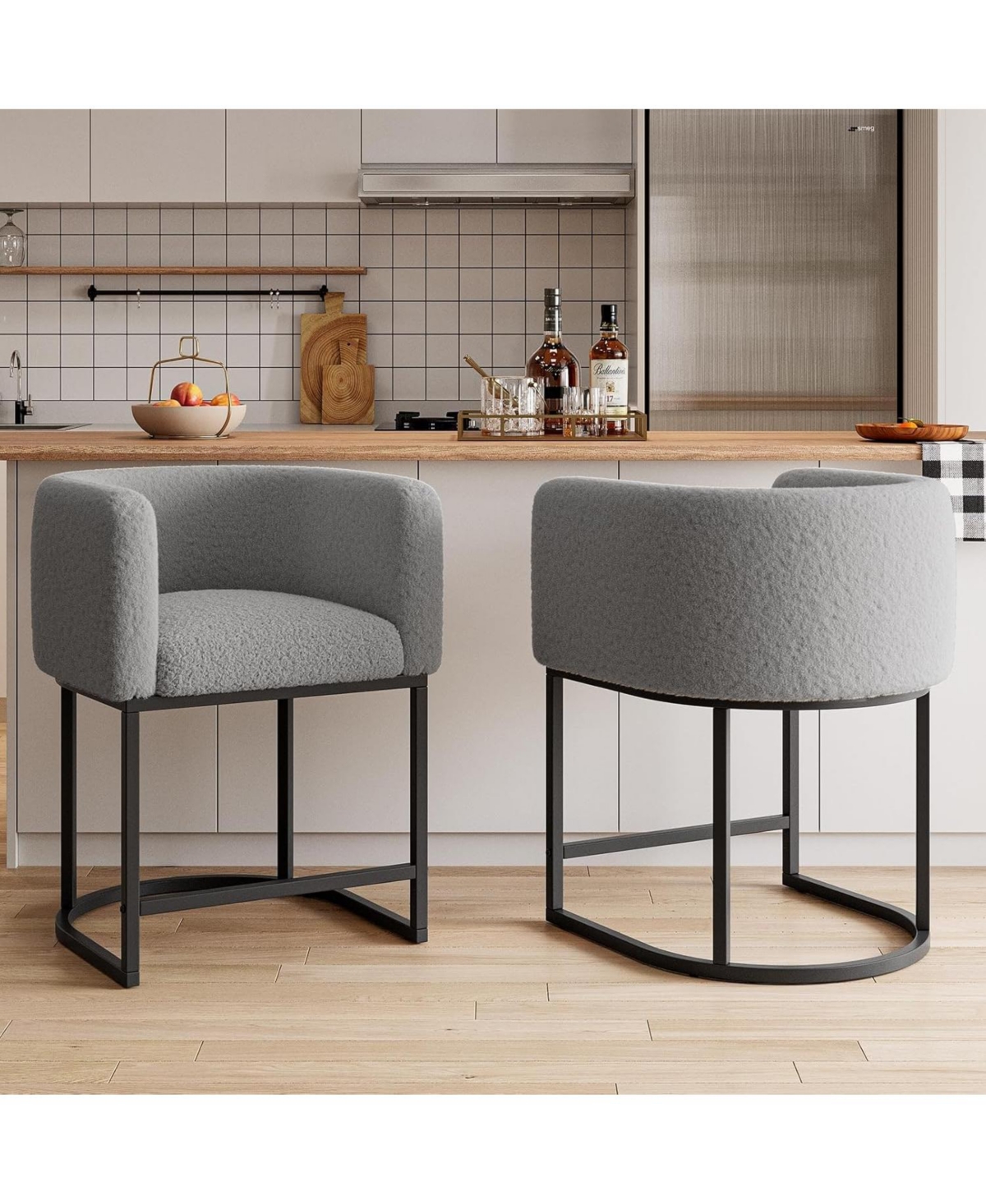 Click here for gaomon Bar Stools Set of 2 with Lambswool Cushione... prices