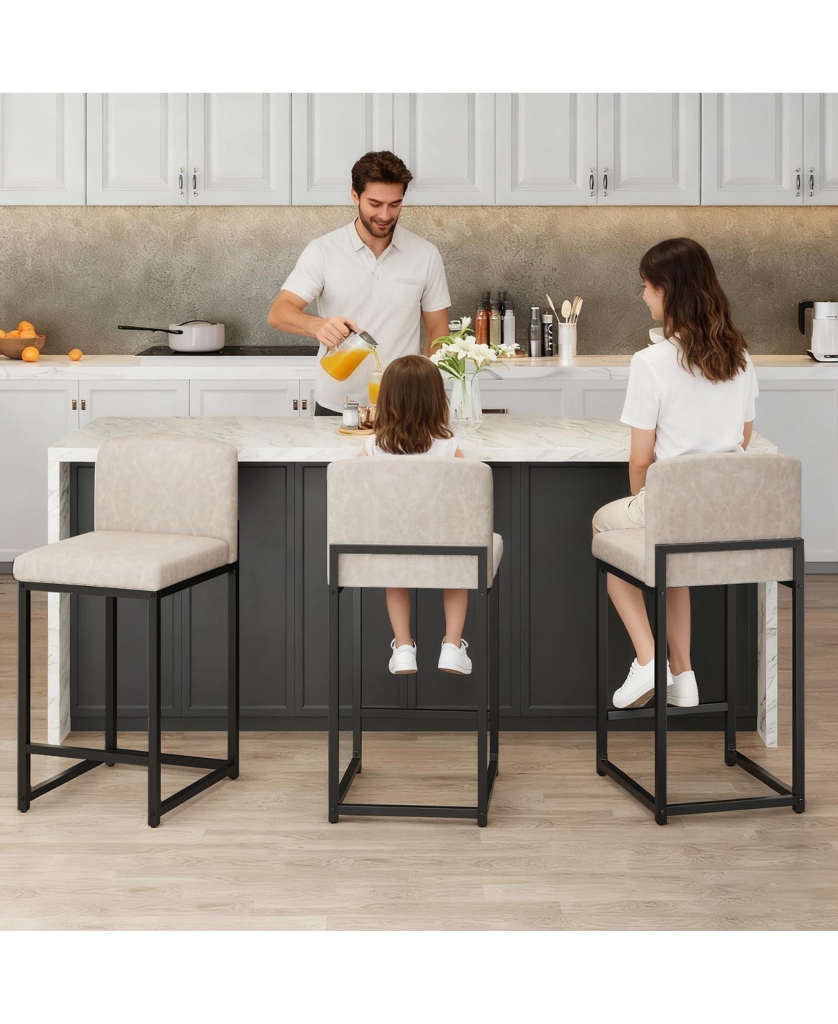 Click here for gaomon Set of 2 Counter Height 24.8in Faux Leather... prices