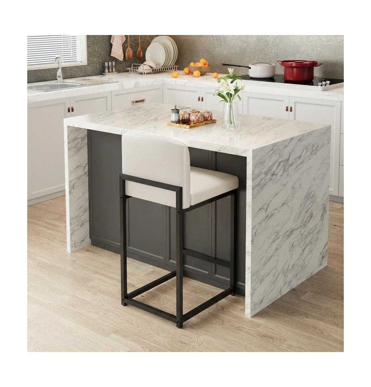 Click here for gaomon Set of 2 Counter Height 24.8in Faux Leather... prices