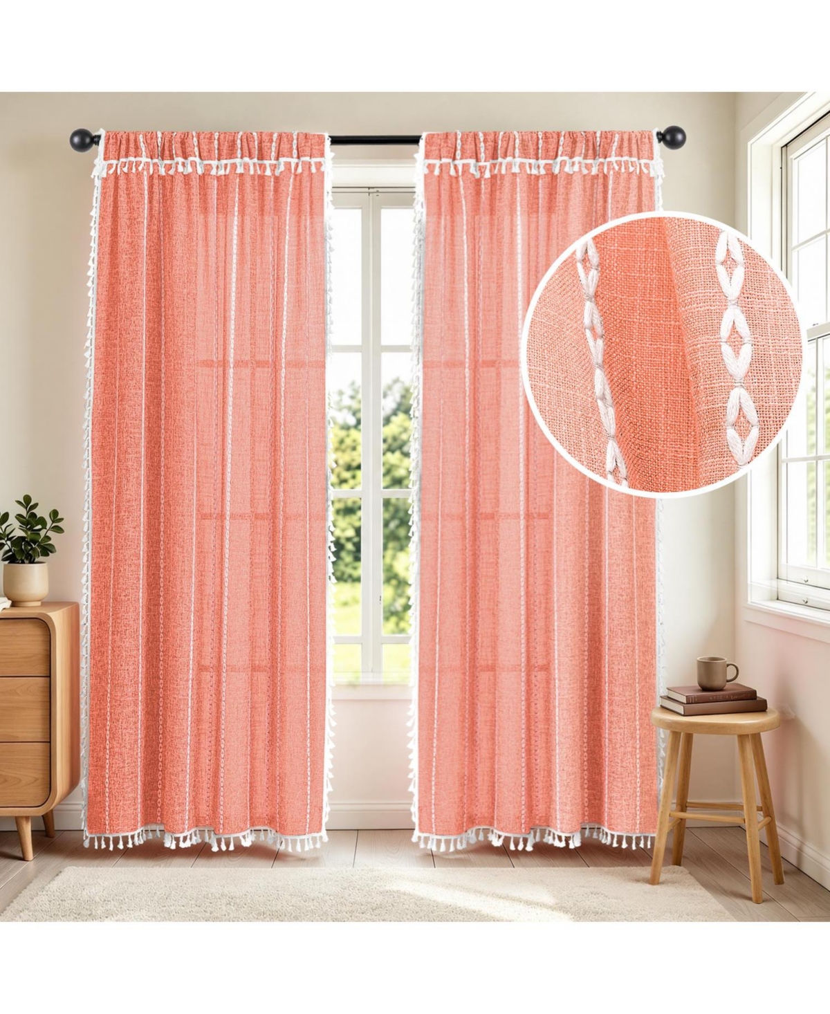 Click here for Awesome Home Casual Fringe Light Filtering Curtain... prices