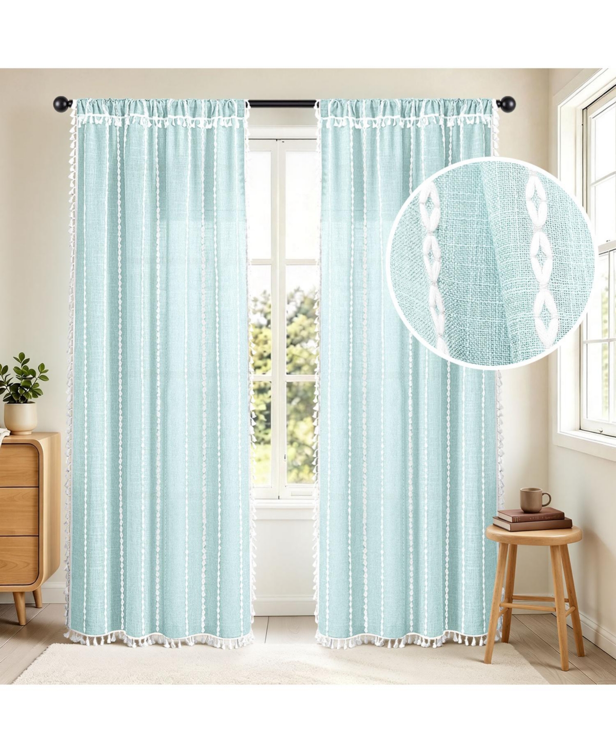 Click here for Awesome Home Casual Fringe Light Filtering Curtain... prices