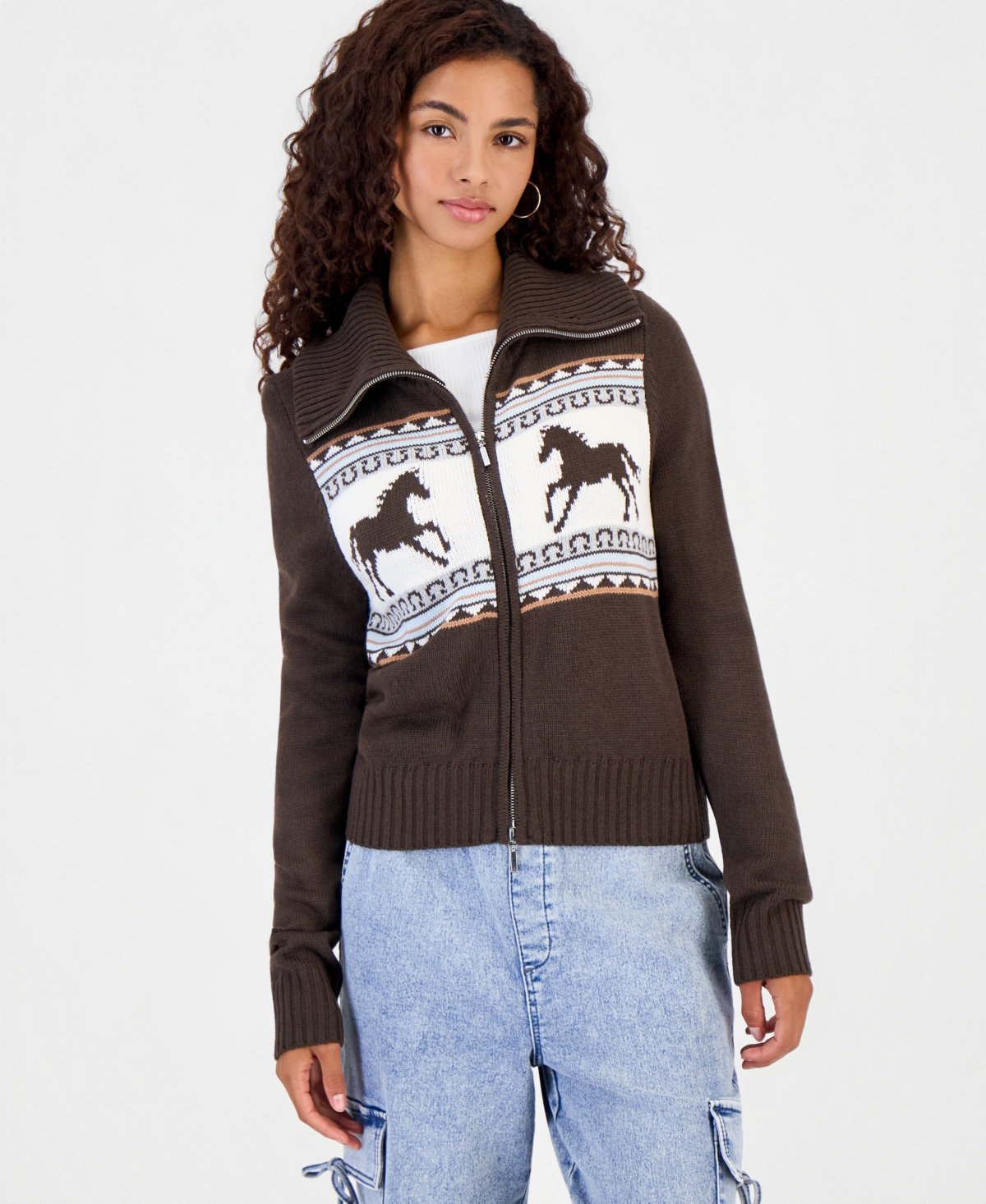 Click here for Hooked Up by Iot Juniors Double-Zip Collared Horse... prices