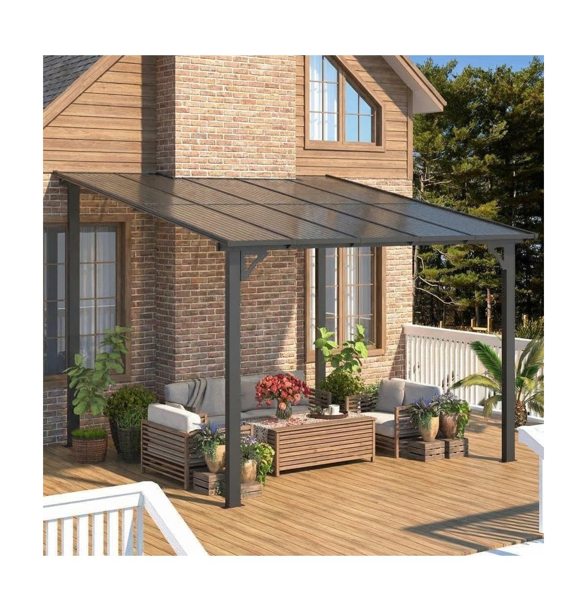 Click here for gaomon 10X12 Hardtop Wall Mounted Gazebo with Gutt... prices