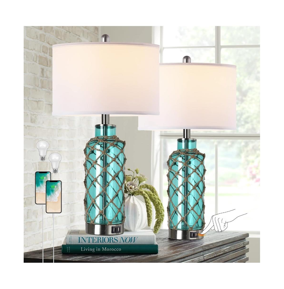 Click here for Sofucor 25 Cottage Nautical Accent Table Lamp Set... prices