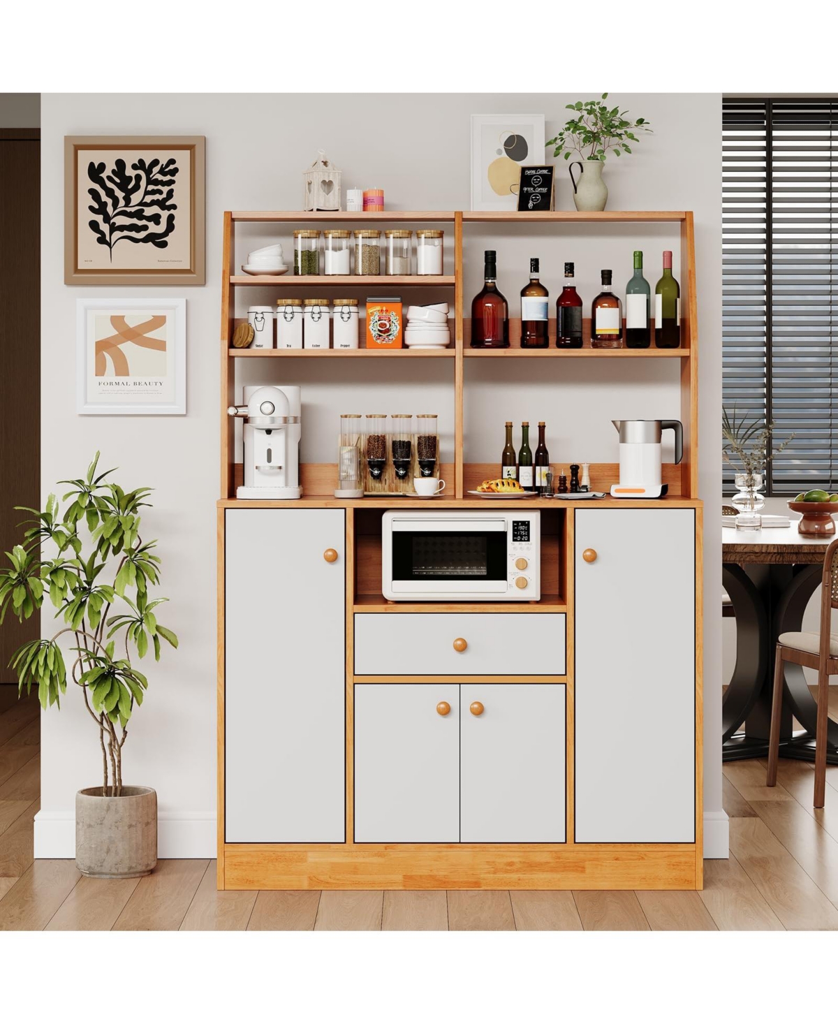 Click here for homfan Freestanding Kitchen Pantry with Drawers  W... prices