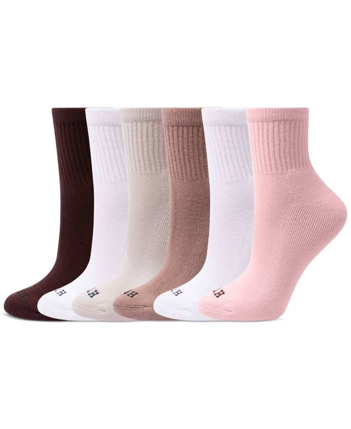 Click here for Hue Womens Mini Crew 6 Pack Socks U10227 - Neutral... prices