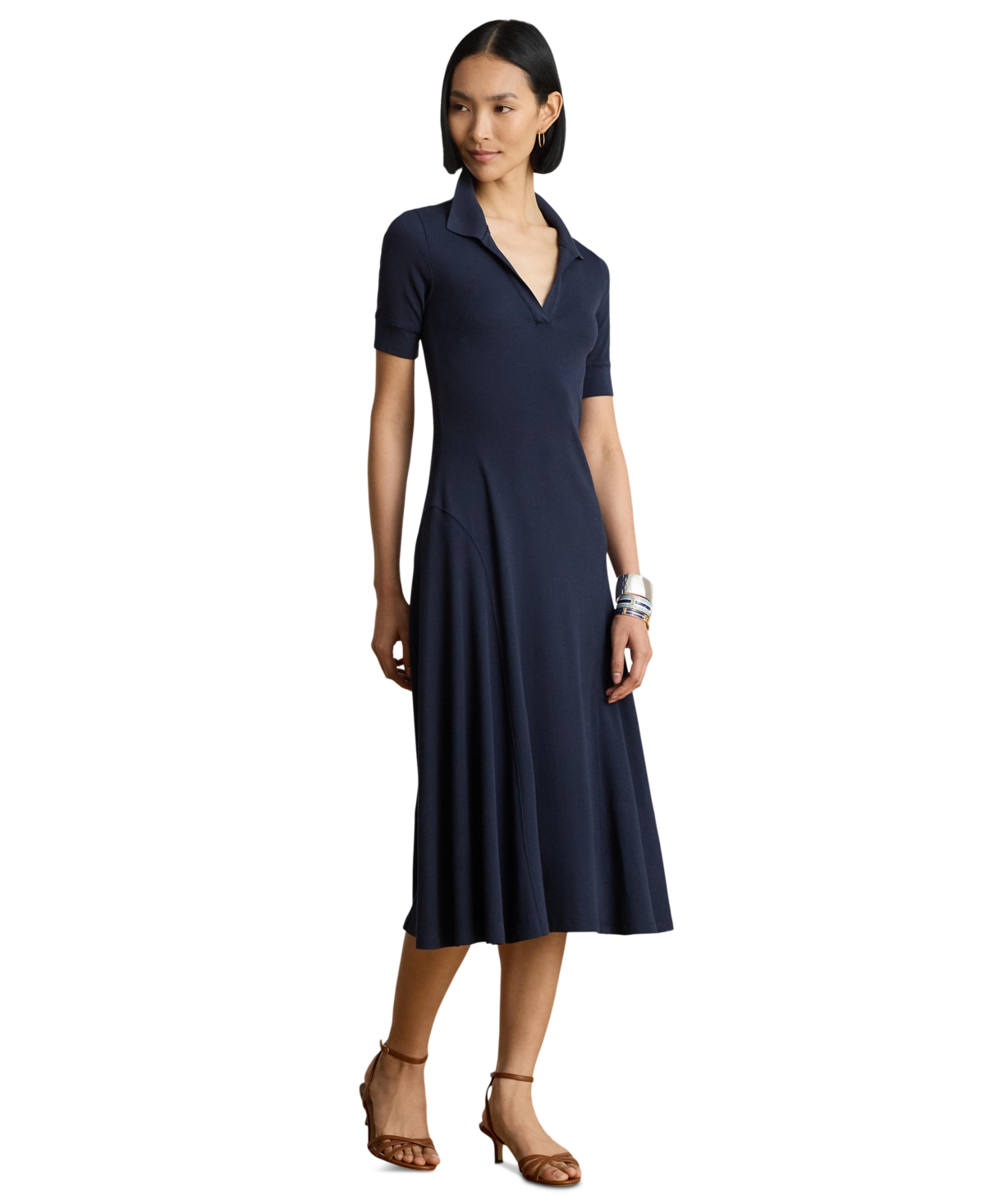 Click here for Lauren Ralph Lauren Womens Rib Knit Collared Dress... prices
