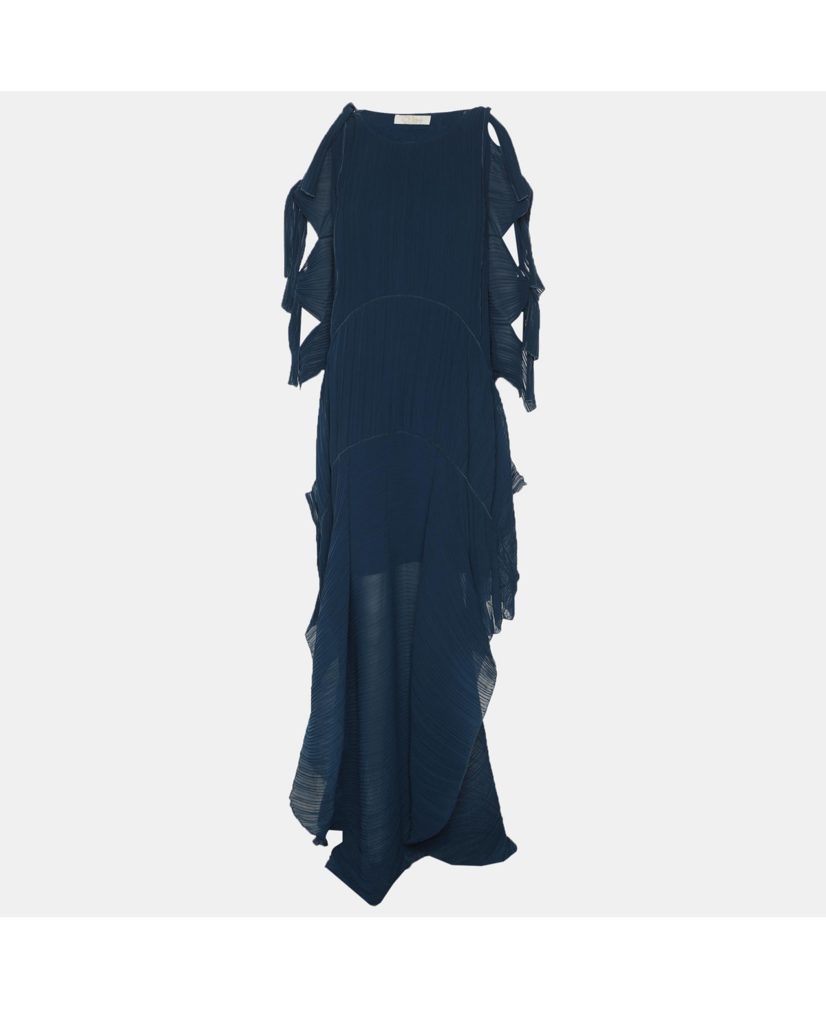 Click here for Pre-Owned Chloe Womens Chiffon Pleated Ruffle Maxi... prices
