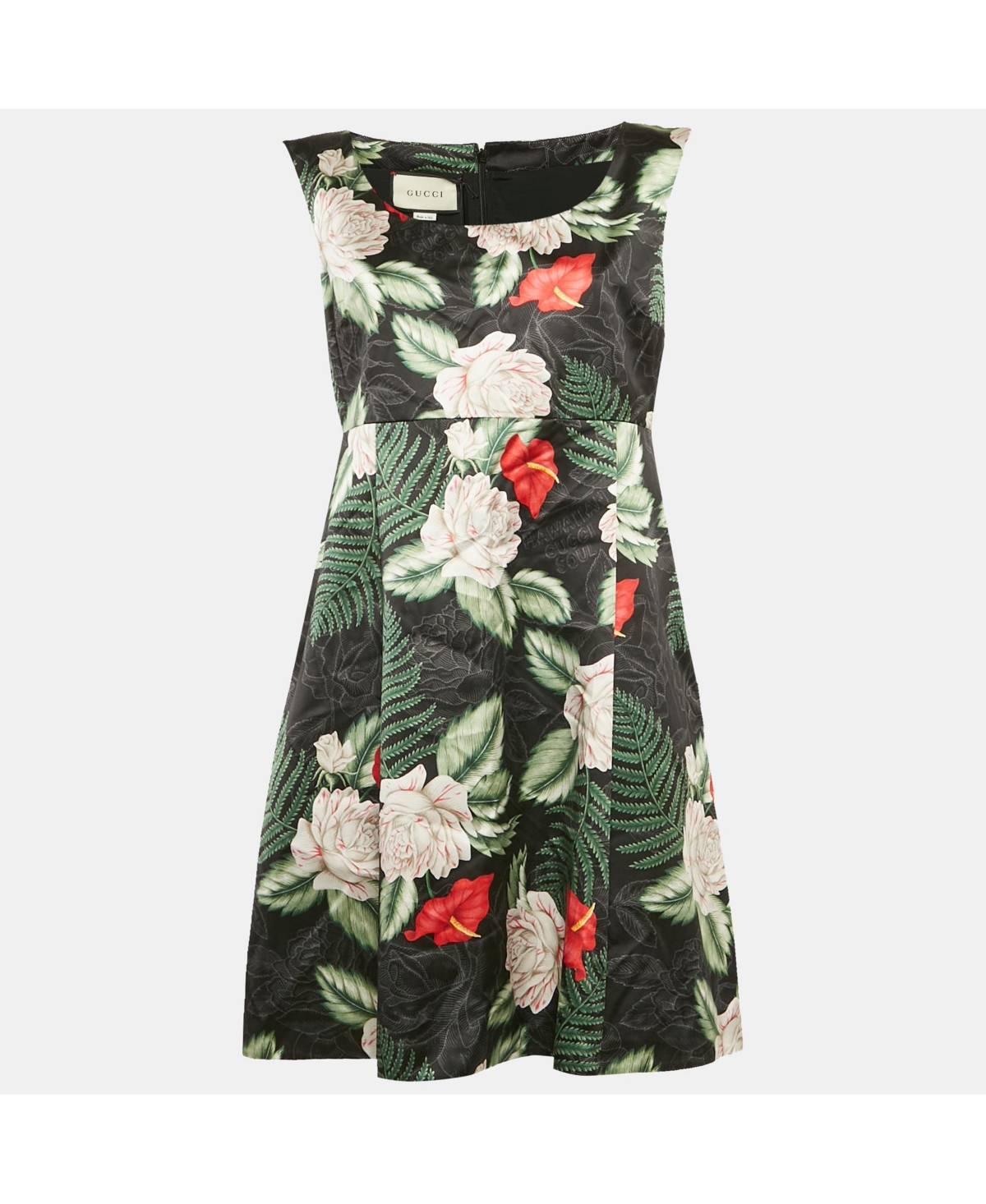 Click here for Pre-Owned Gucci Womens Printed Satin Silk Sleevele... prices