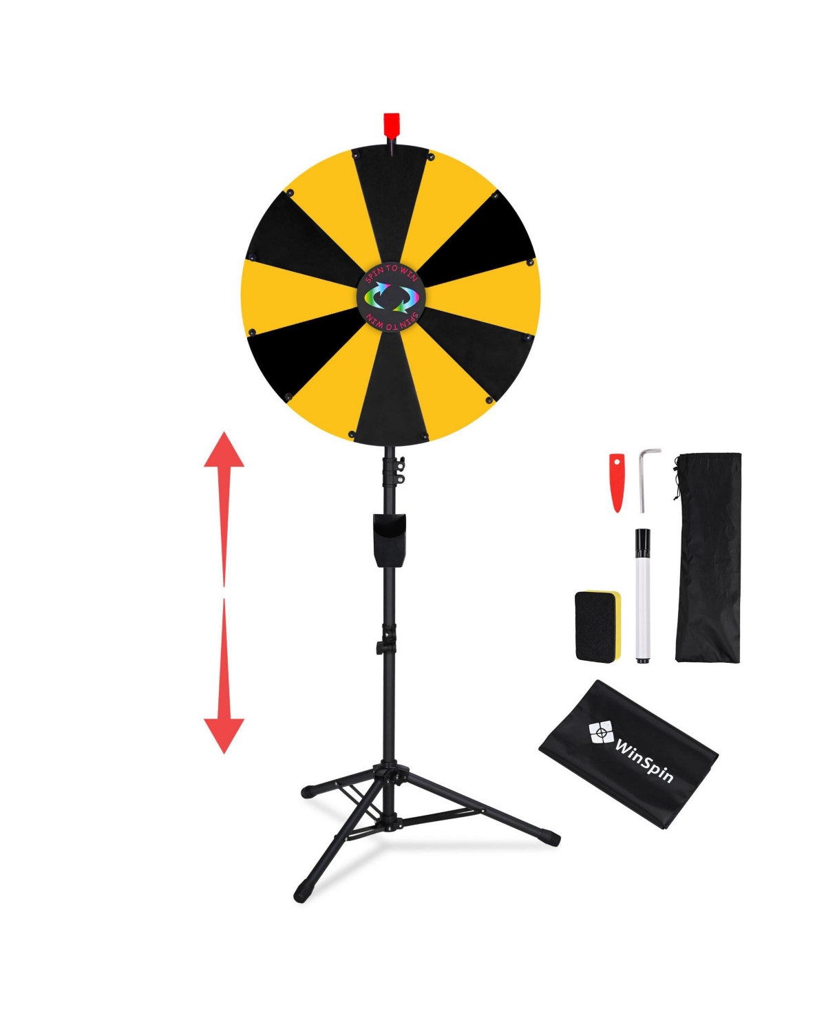 Click here for WinSpin 24 Display Prize Wheel Black and Yellow Di... prices