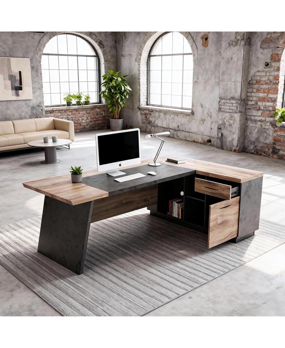 Click here for Logicfox Large Office Desk Modern Computer Desk Se... prices