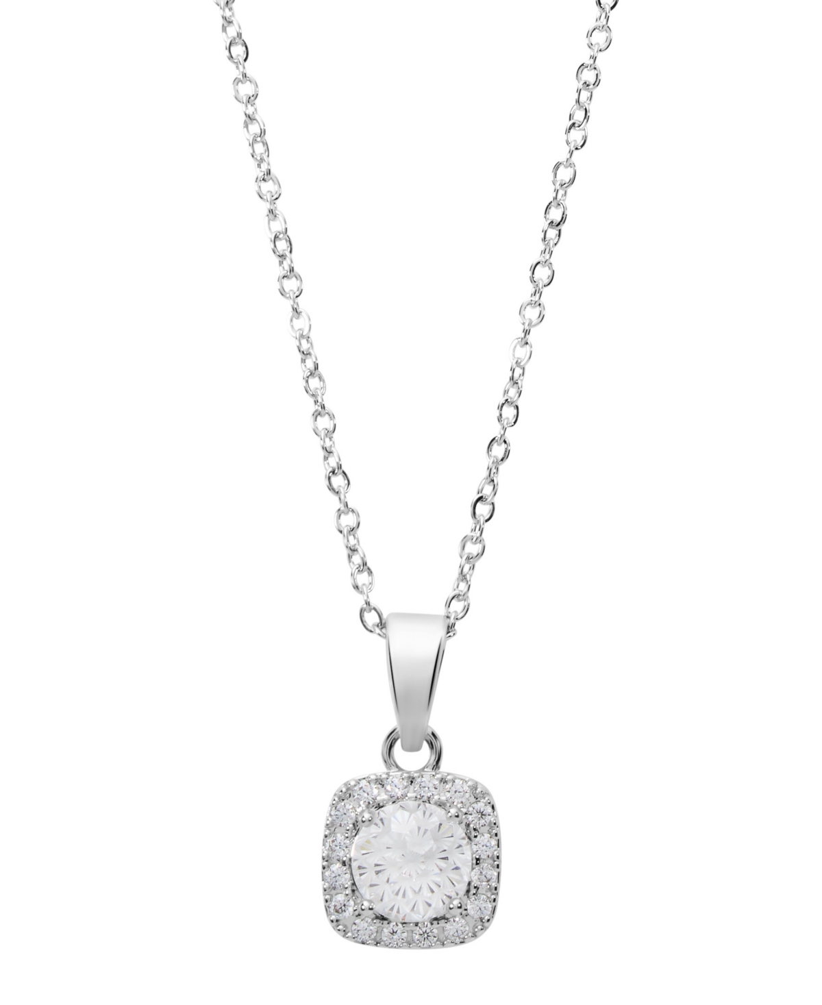 Click here for Macys Sterling Silver Cubic Zirconia Halo Necklace... prices