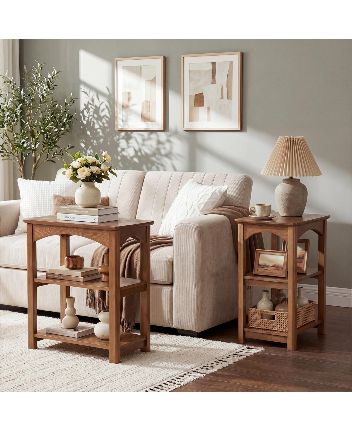 Click here for Tribesigns 3-Tier Solid Wood End Table Set of 2  N... prices