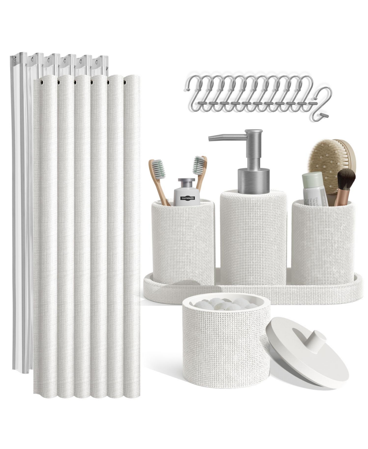 Click here for Complete Burlap Texture Polyresin Bathroom Decor a... prices