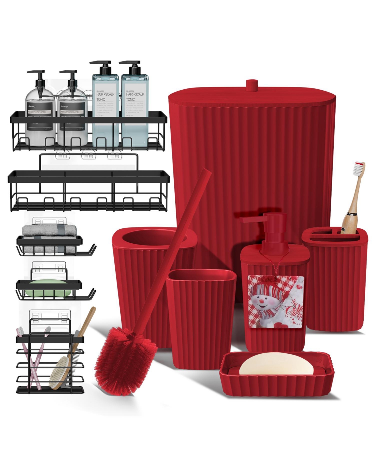 Click here for Clara Clark 11-Piece Complete Holiday Bathroom Dec... prices