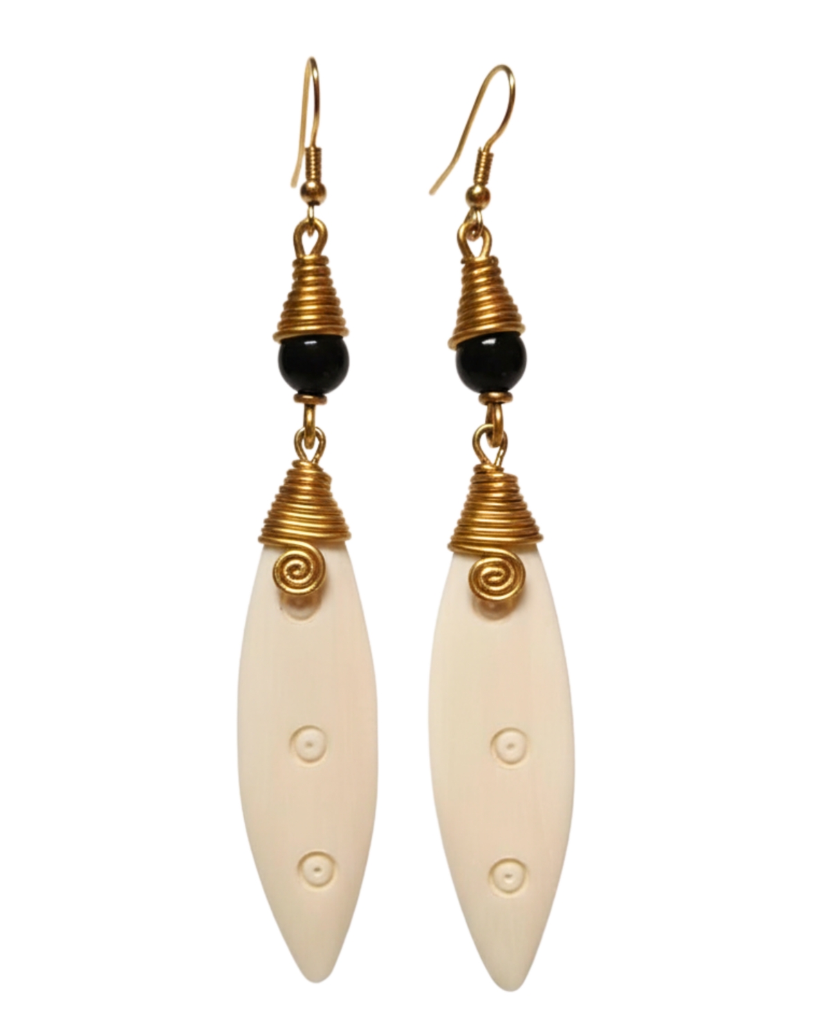 Click here for Kendi Amani Malaika Handmade Bone & Brass Drop Ear... prices