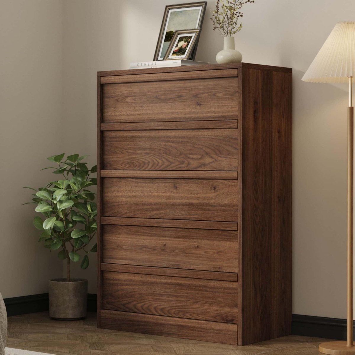 Click here for gaomon 5 Drawers Nightstand for Bedroom  Wooden Sm... prices