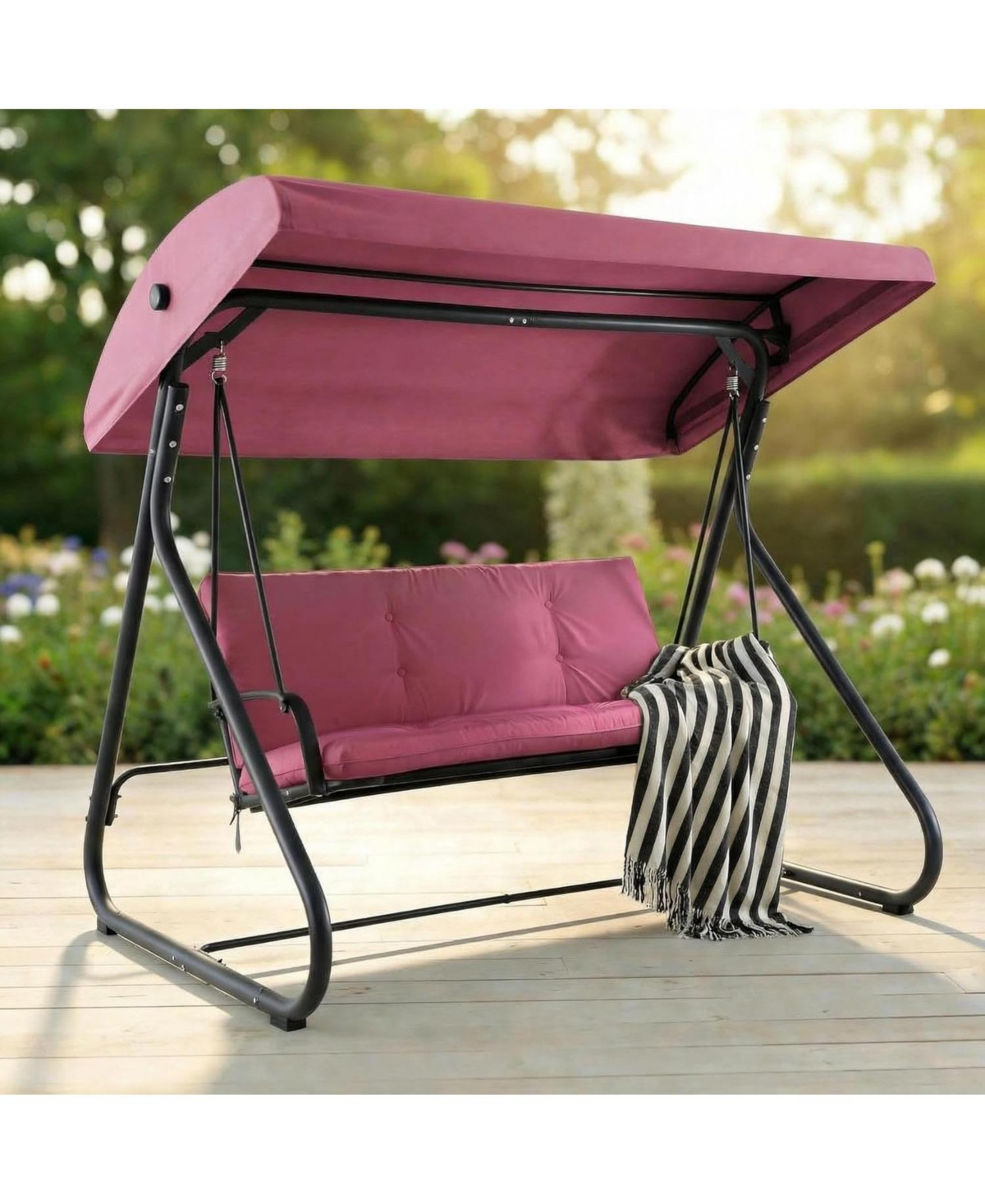 Click here for gaomon 3-Seat Outdoor Swing Glider with Canopy  Co... prices