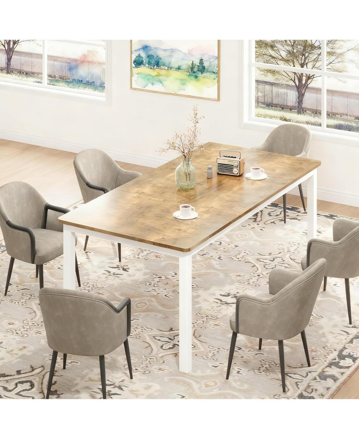 Click here for gaomon 79 Industrial Kitchen Table with Metal Legs... prices