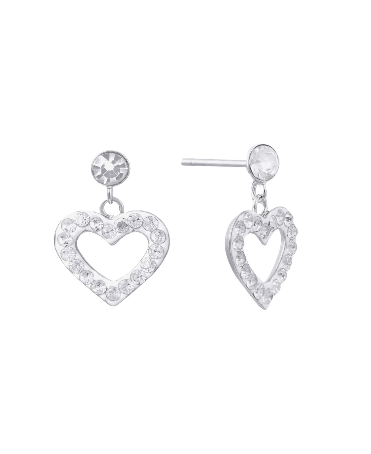 Click here for Macys Crystal Pave Open Heart Dangle Earrings - Cl... prices