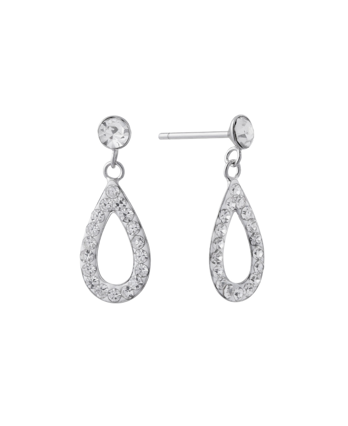 Click here for Macys Crystal Pave Open Teardrop Earrings - Clear prices