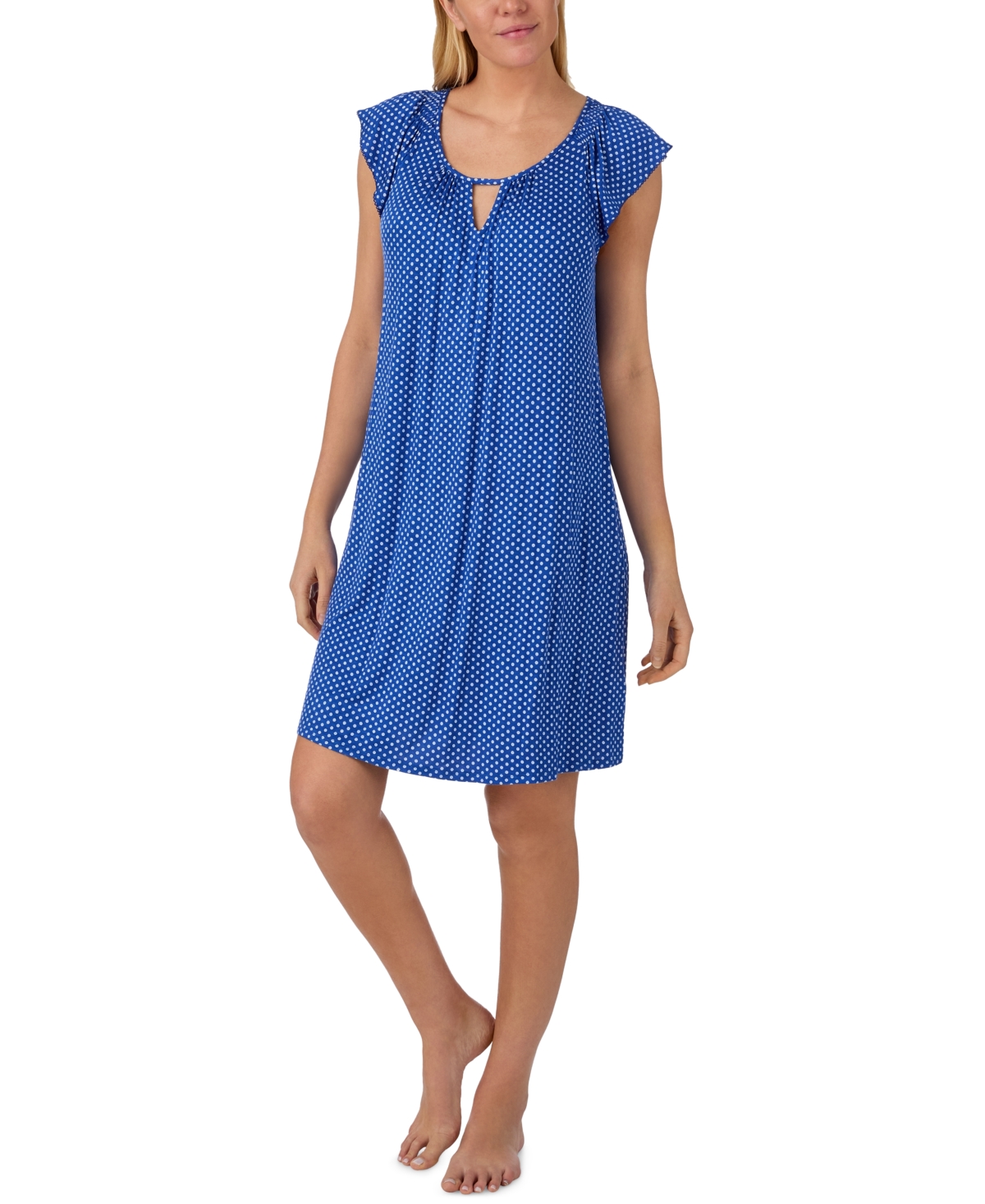 Click here for Ellen Tracy Womens Scoop Neck Short Chemise - Blue... prices