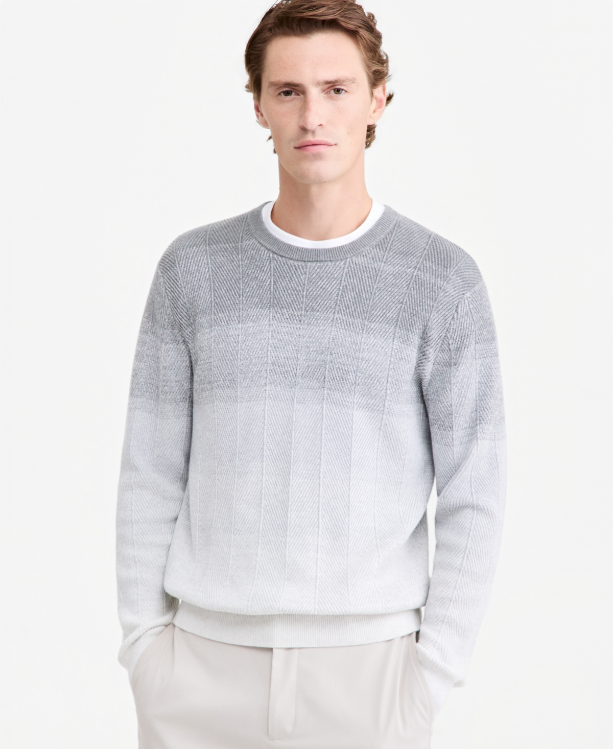 Click here for Alfani Mens Herr Cotton Gradient-Stripe Crewneck S... prices