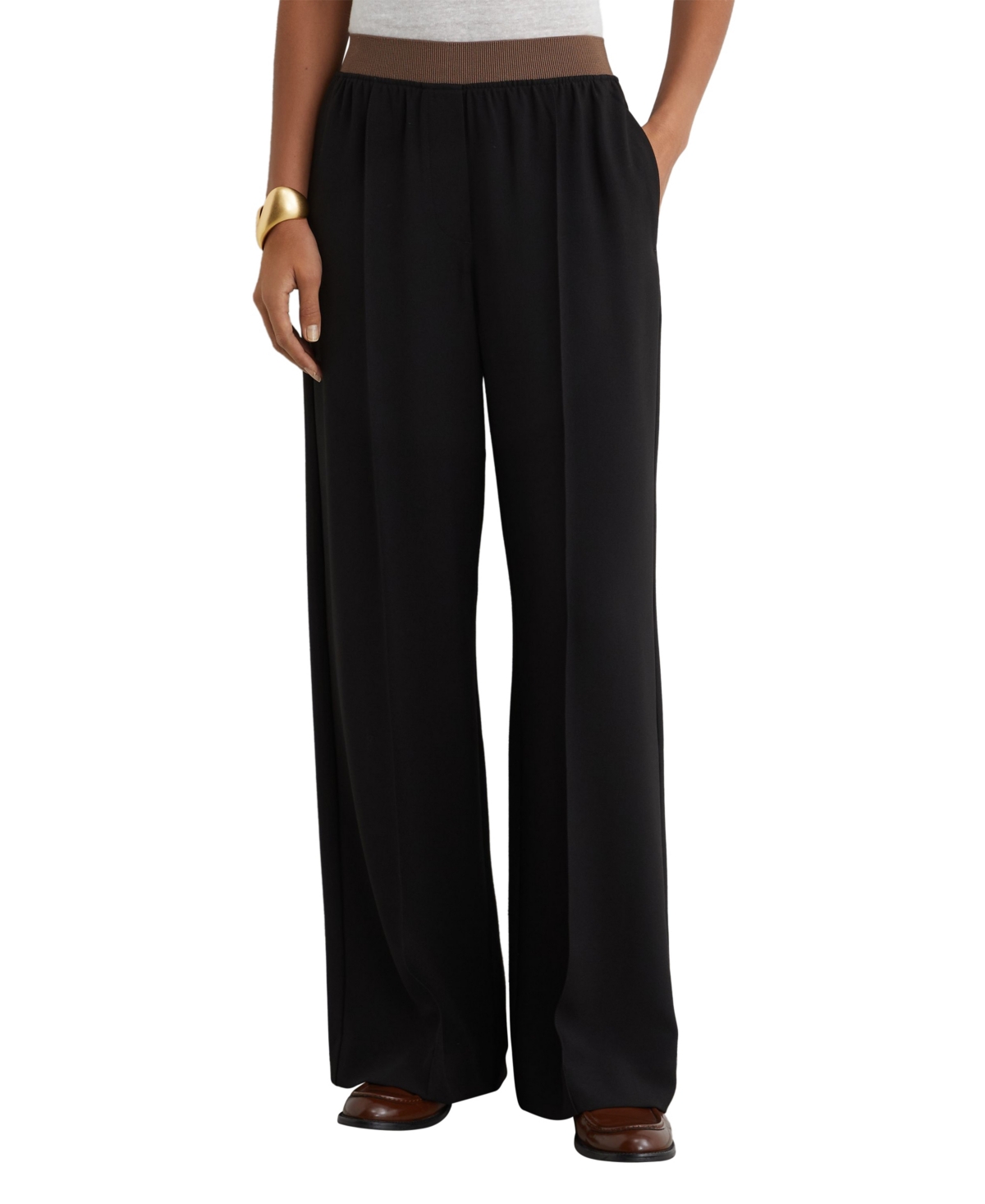Click here for Reiss Petite Wilde Pull-On Wide-Leg Pants - Black prices