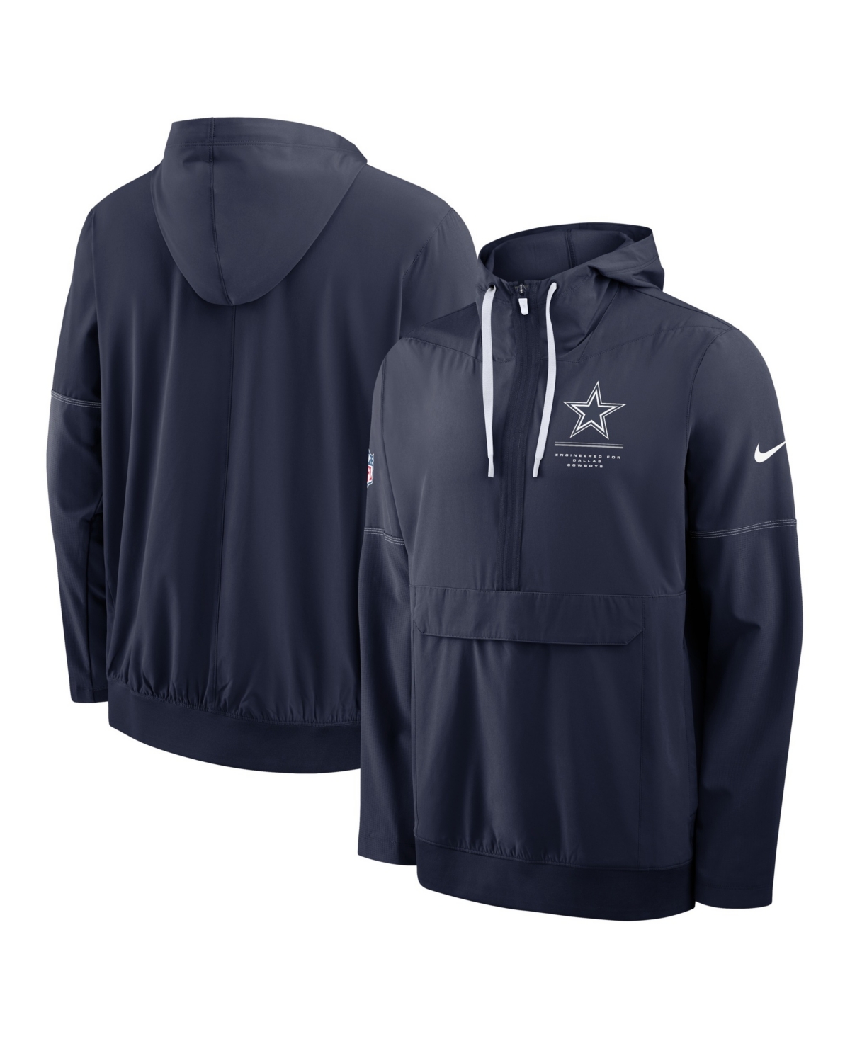 Click here for Nike Mens Navy Dallas Cowboys Sideline Anorak Half... prices