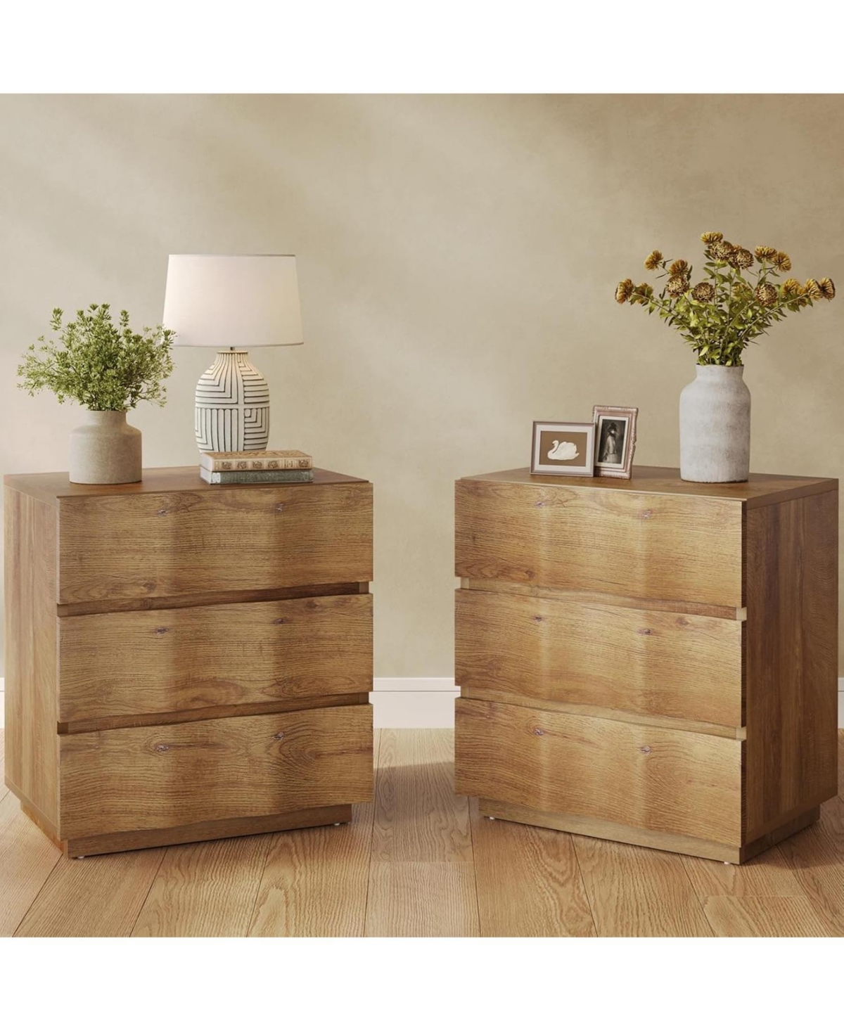 Click here for Tribesigns Farmhouse Nightstand with 3 Drawers Set... prices