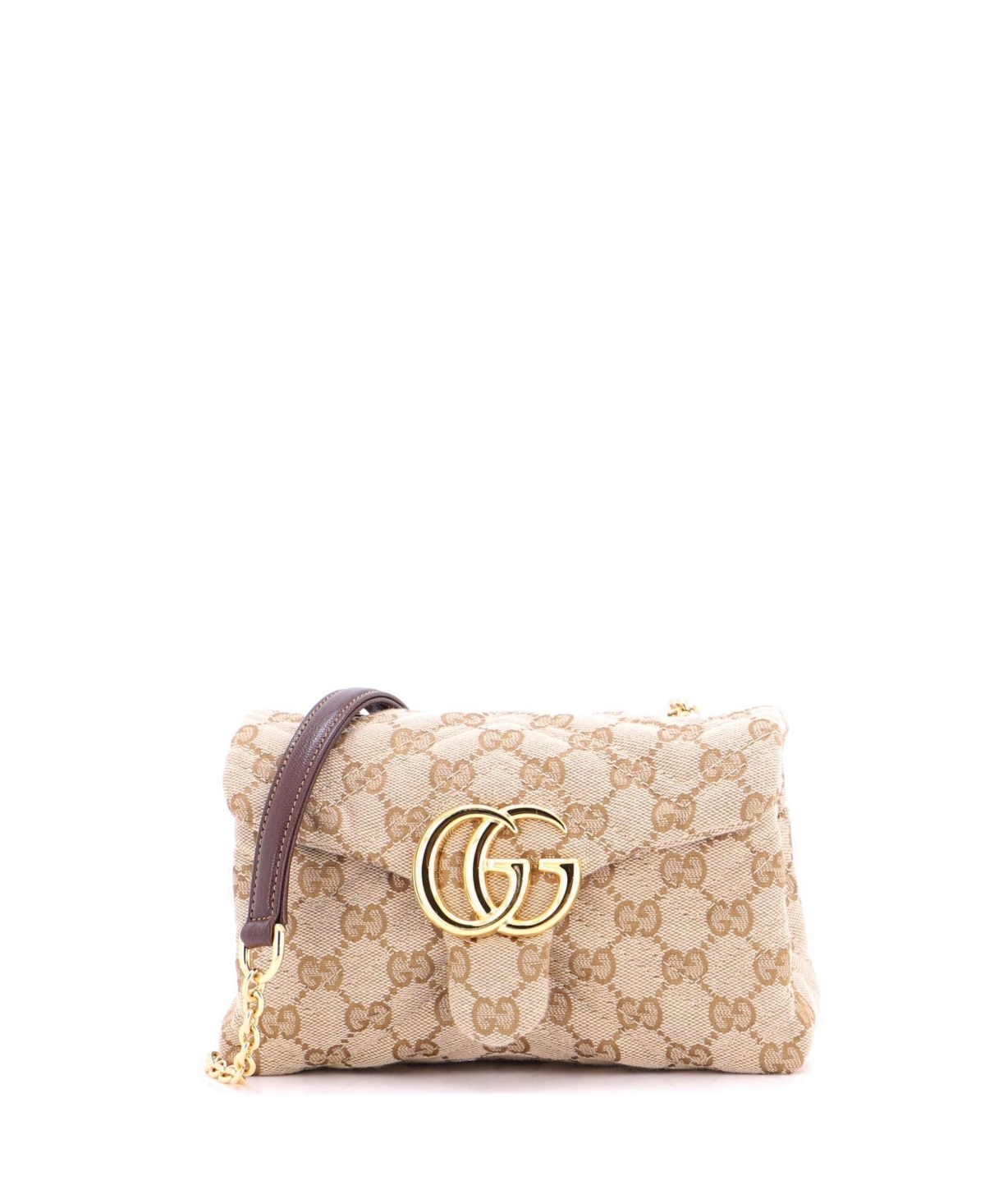 Click here for Pre-Owned Gucci Mini Gg Marmont Nm Flap Bag Gg Can... prices