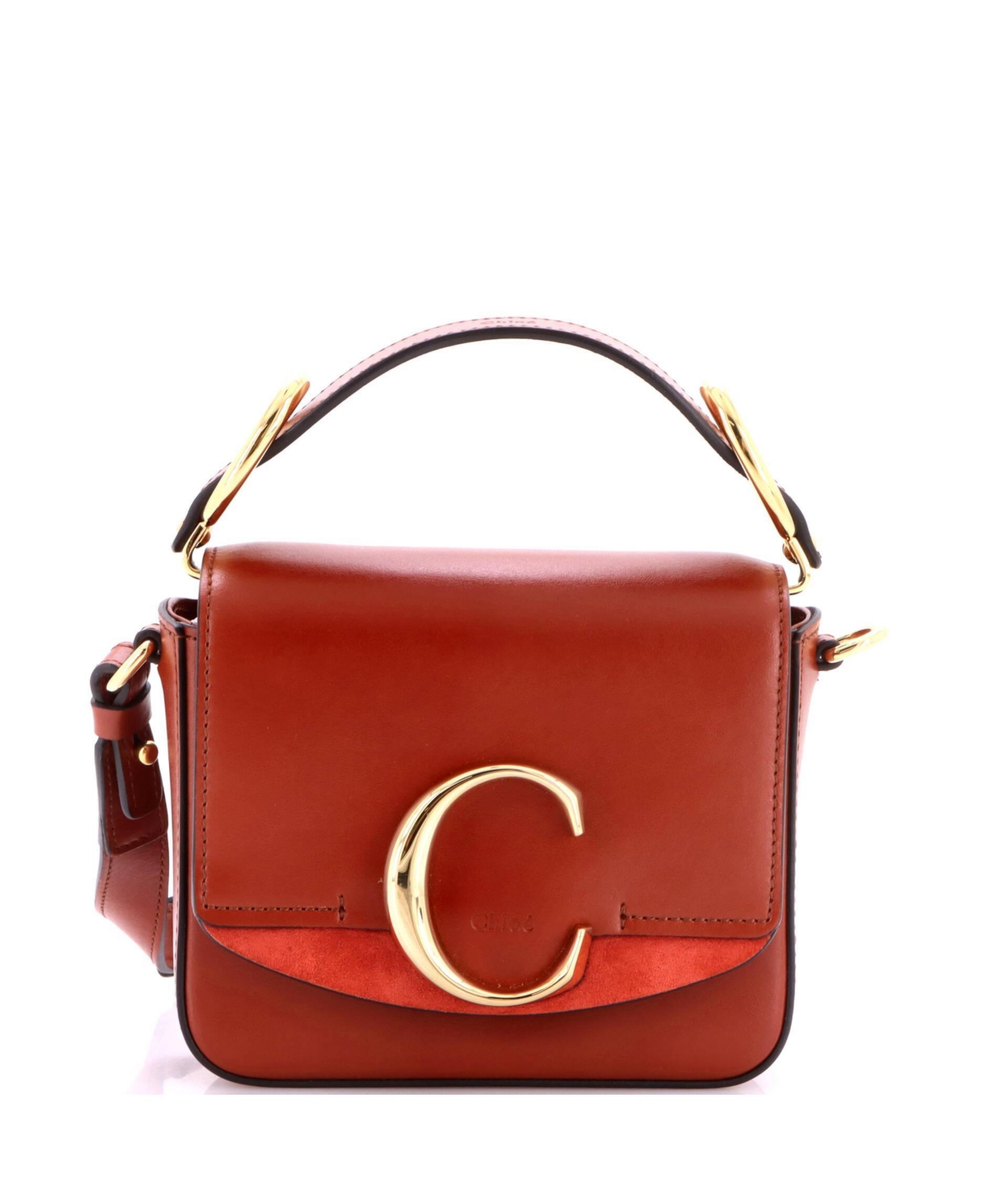 Click here for Pre-Owned Chloe Mini C Flap Bag Leather - Red prices