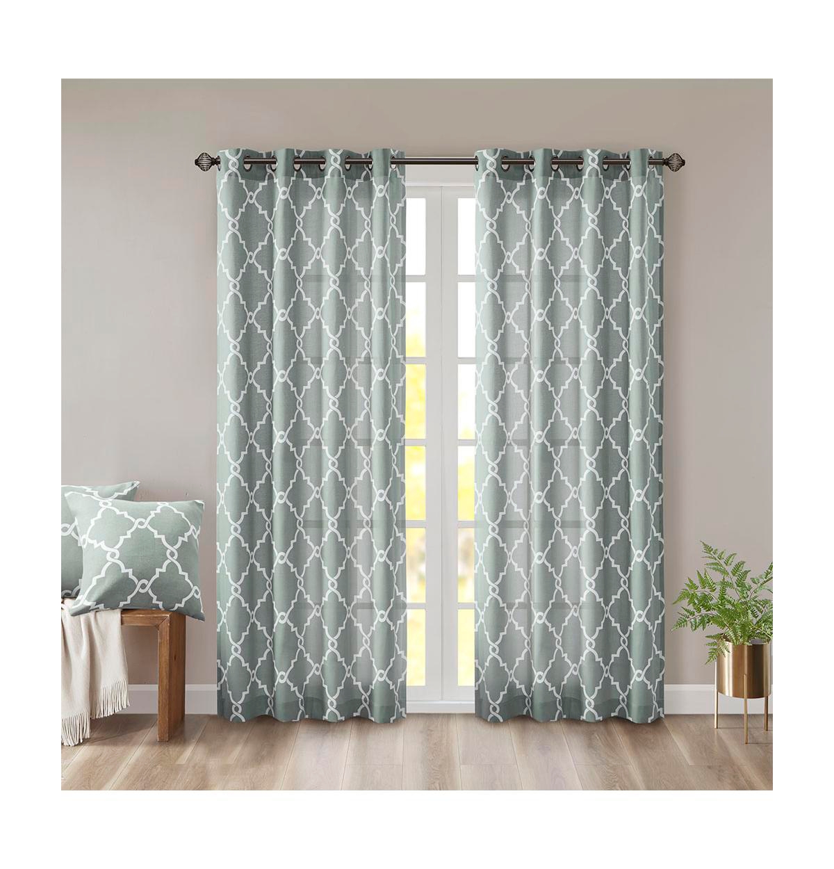 Click here for Avobird Fretwork Print Grommet Top Window Curtain... prices