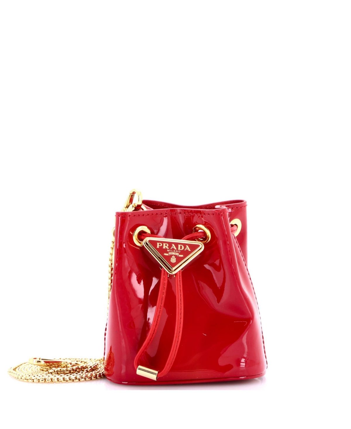 Click here for Pre-Owned Prada Mini Triangle Logo Drawstring Pouc... prices