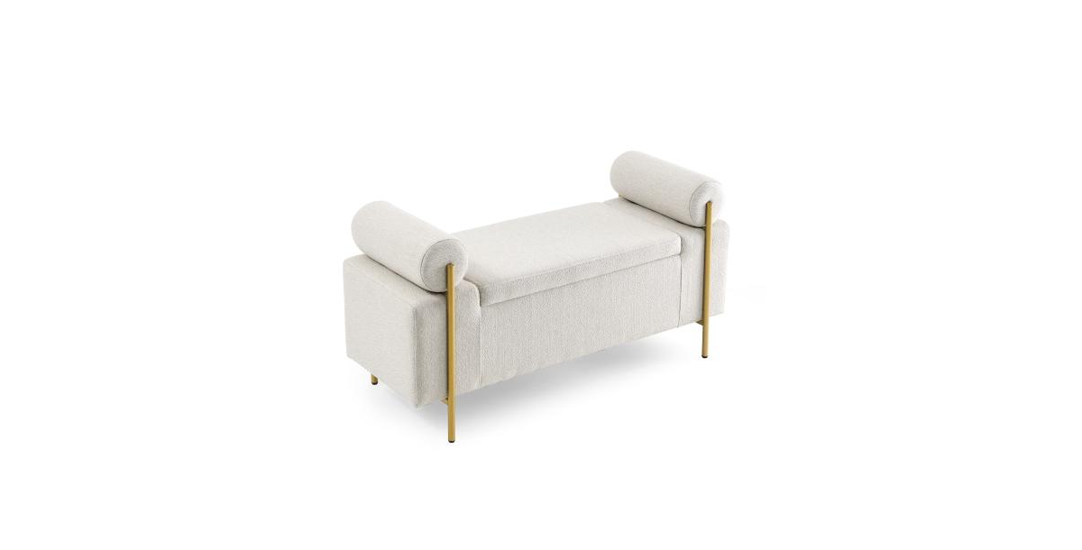 Click here for Flynama Linen Cylindrical Arm Storage Bench - Beig... prices
