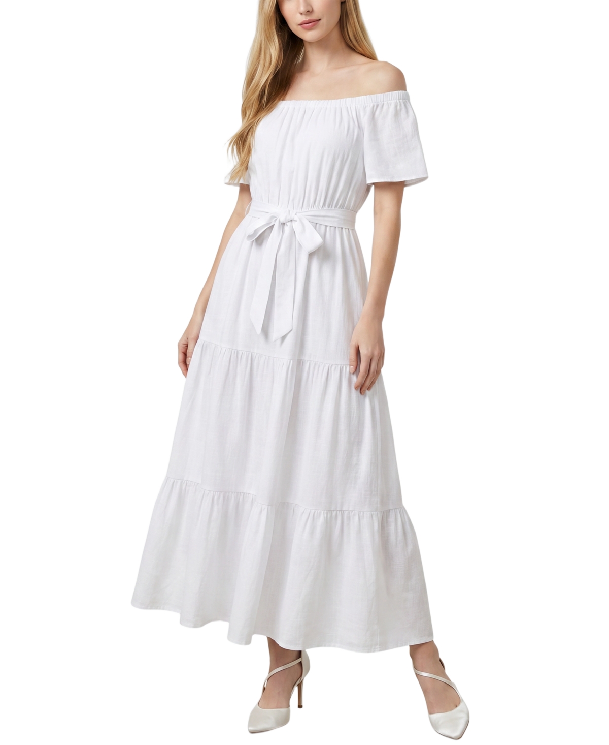 Click here for Ny Collection Womems Square Neck Maxi Dress - Whit... prices