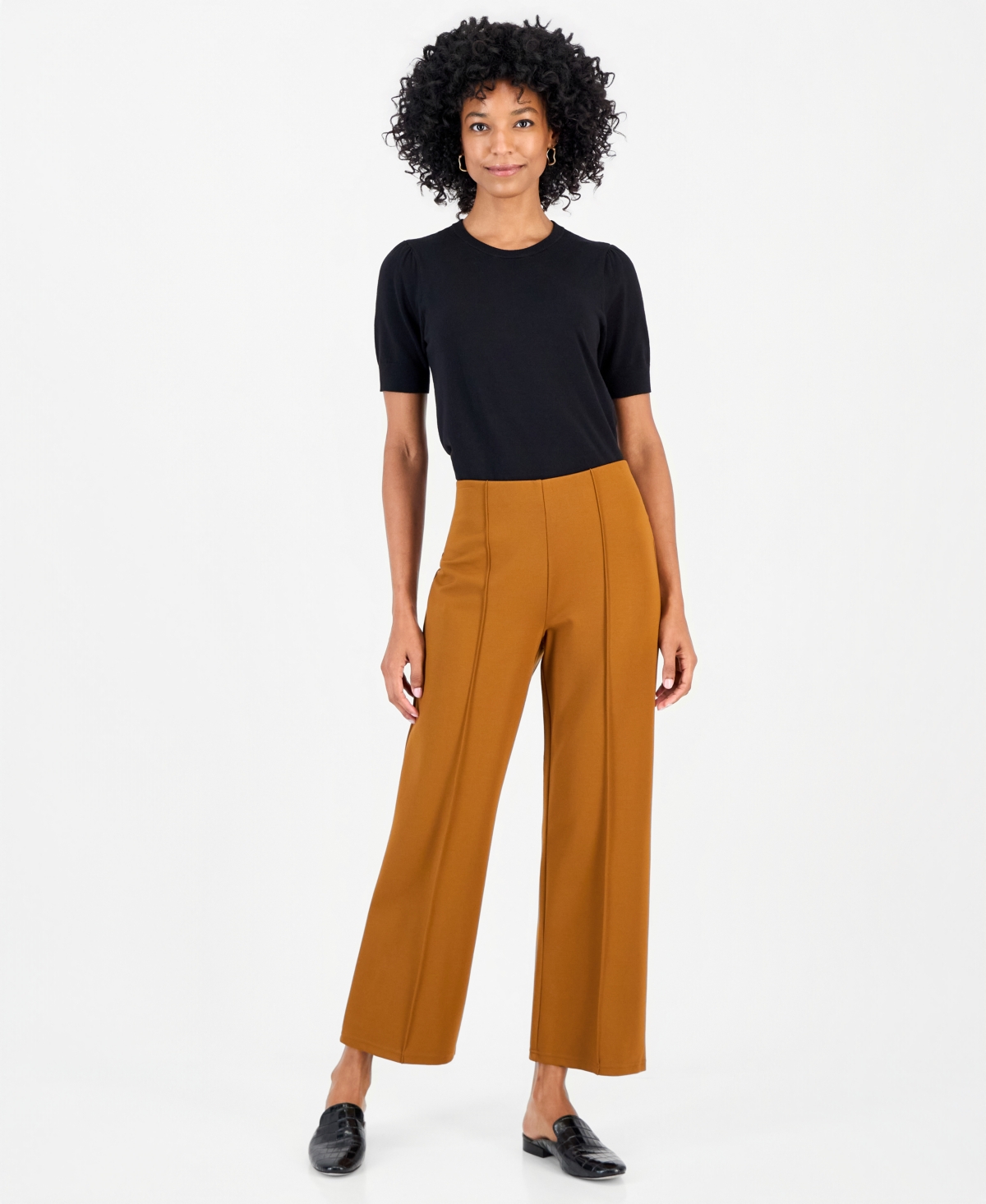 Click here for Jm Collection Womens Wide-Leg Pull-On Ponte Pants... prices