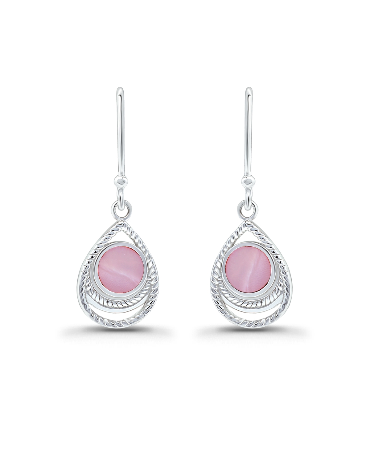 Click here for Macys Pink Shell Inlay Fine Silver-Plated Teardrop... prices