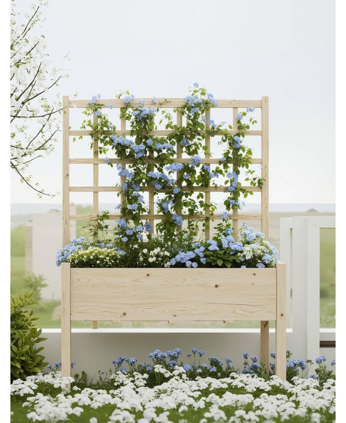 Click here for Xo 46.46x23.23x65.35 Wooden Raised Garden Bed with... prices